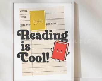 Reading is Cool Library Card Digital Print, Protest Wall Art, Aesthetic ...