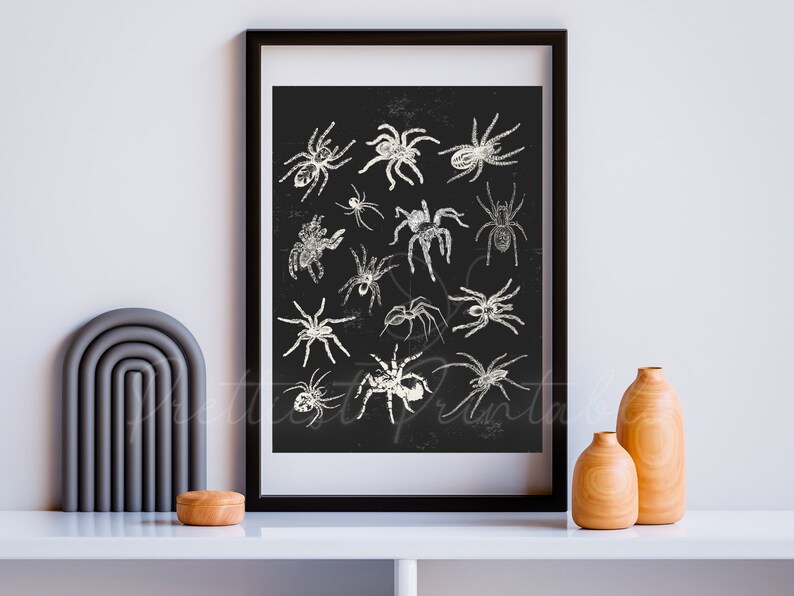 Spider Dark Digital Print, Tarantula Art, Gothic Minimalist Wall Decor ...