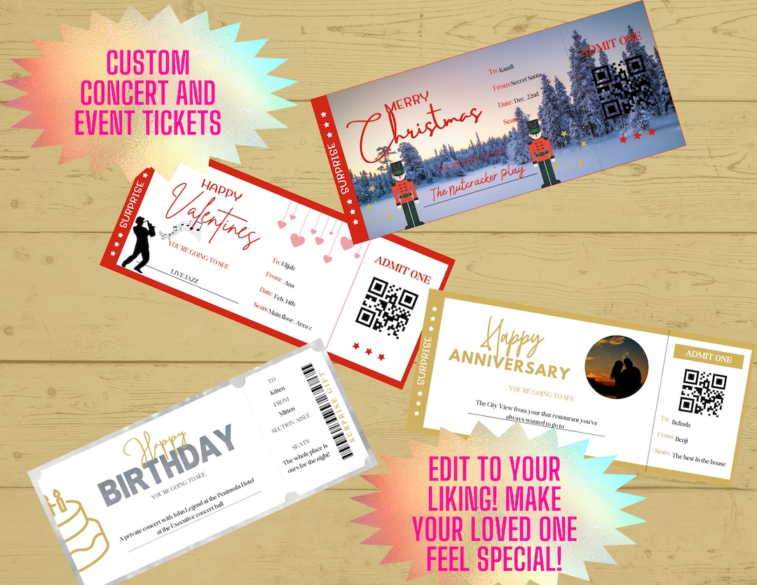Customizable Event Ticket Templates | Printable Canva Editable ...
