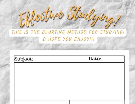 Blurting Method Note-taking Format Study for Students - Etsy Blurting Method Note-taking Format Study for Students - Etsy