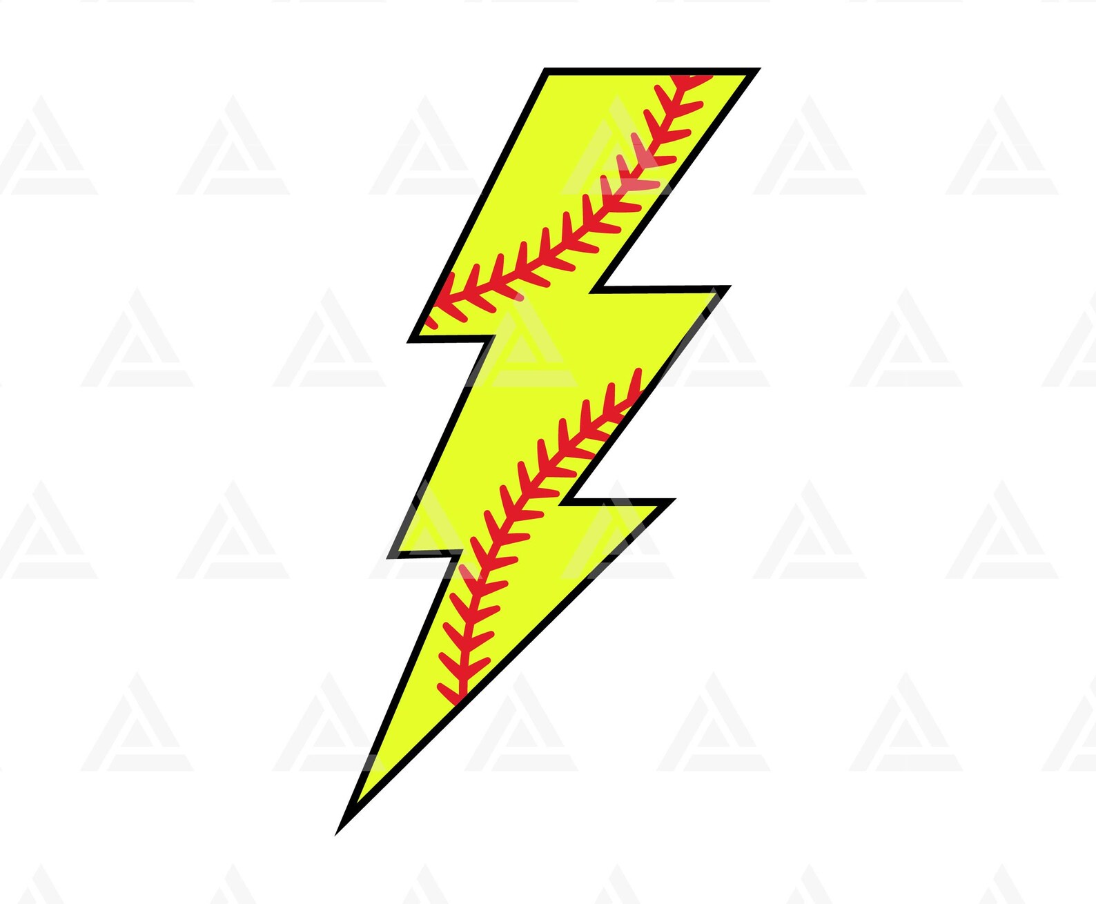 Softball Lightning Bolt Svg Softball Shirt Print Thunder - Etsy