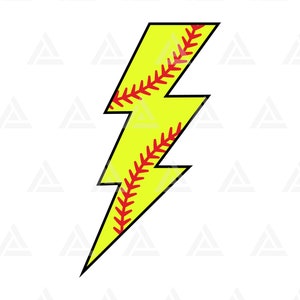 Softball Lightning Bolt Svg, Softball Shirt Print, Thunder Svg, Game ...