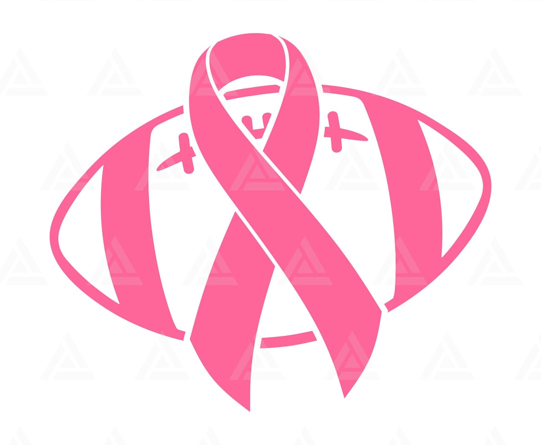 Pink Ribbon Football Svg, Breast Cancer Awareness Svg, Hope Ribbon ...