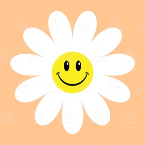 Daisy Svg, Happy Face Svg, Smile Face Svg, Smiling Daisy Svg, Cute ...
