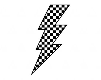 Checkered Lightning Bolt Svg, Checkered Thunder Svg, Squares Pattern ...