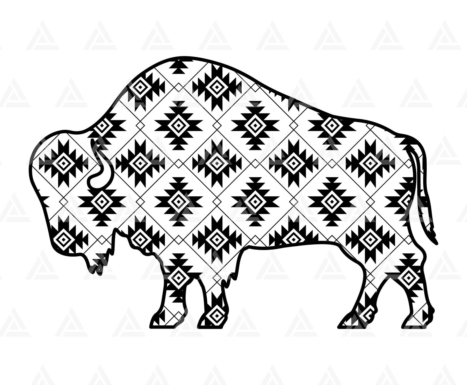 Aztec Buffalo Svg, Tribal Buffalo Svg, Boho Aztec Pattern, Ethnic ...