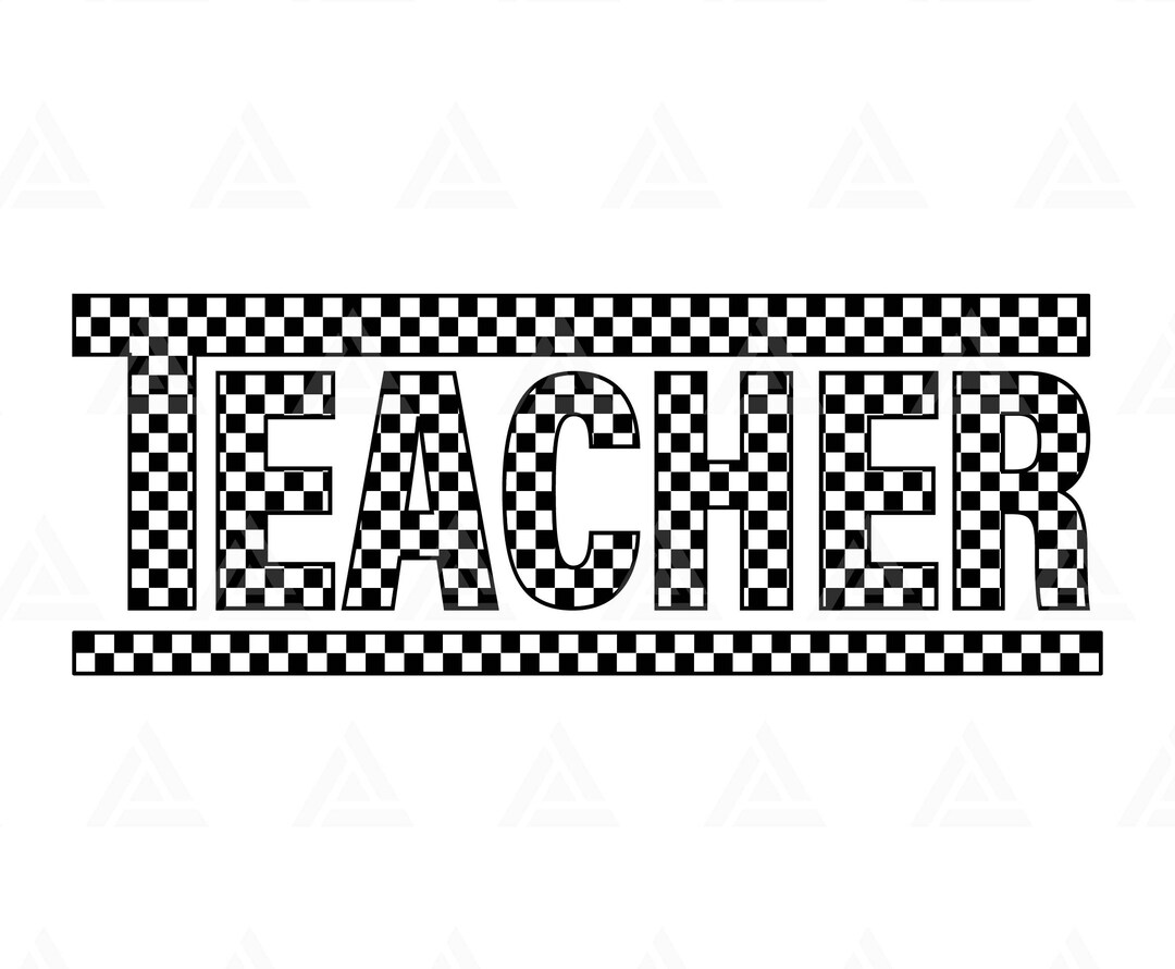 Checkered Teacher Svg, Retro Teacher Png, Teacher Life, Back to School ...