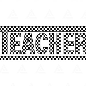 Checkered Teacher Svg, Retro Teacher Png, Teacher Life, Back to School ...