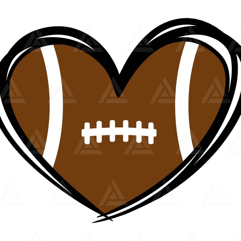 Football Heart Svg - Etsy