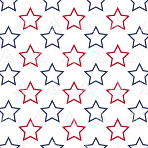 American Flag Stars Svg, Seamless Red Blue Star Pattern Svg, Stars ...
