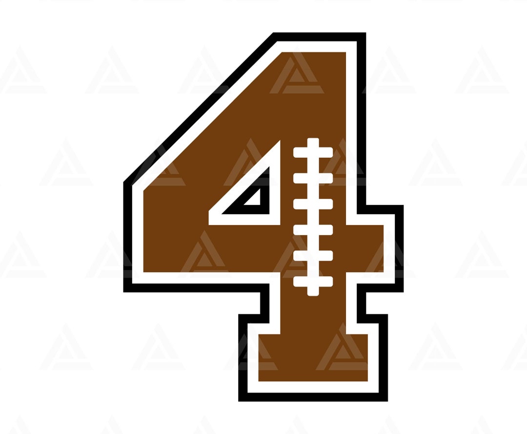 Football Number Four Svg, Fourth Birthday Svg, Football Four Png ...