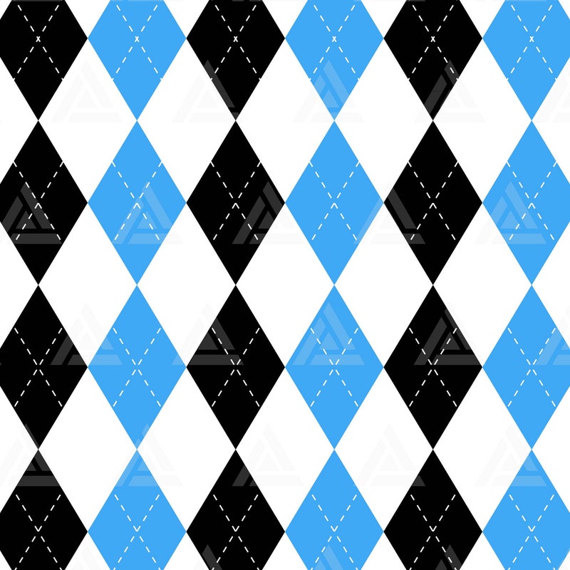 Blue Argyle Fabric - Etsy