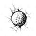 Golf Svg, Golf Png, Cracked Wall, Smashed Wall, Crashed Wall, Golf Ball ...