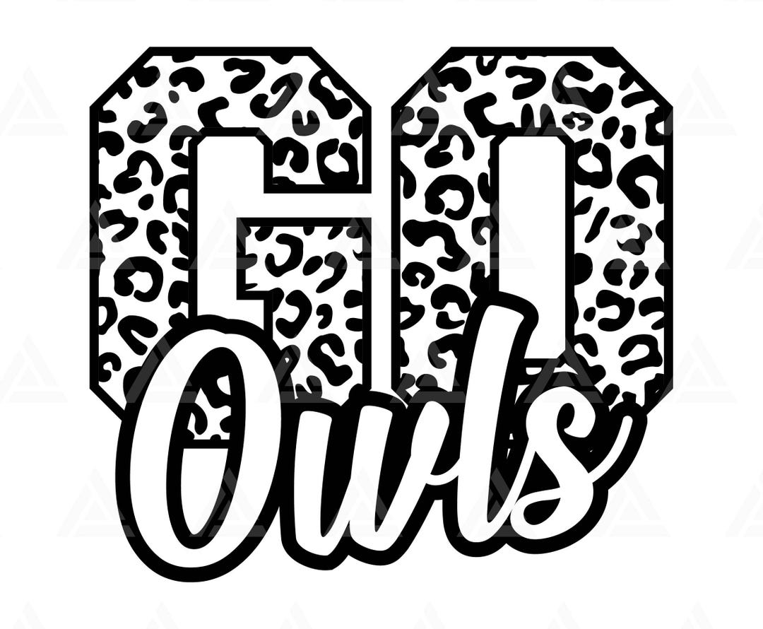 Go Owls Leopard Svg, Go Owls Football Svg, Run Owls Svg, Camiseta Cheer ...