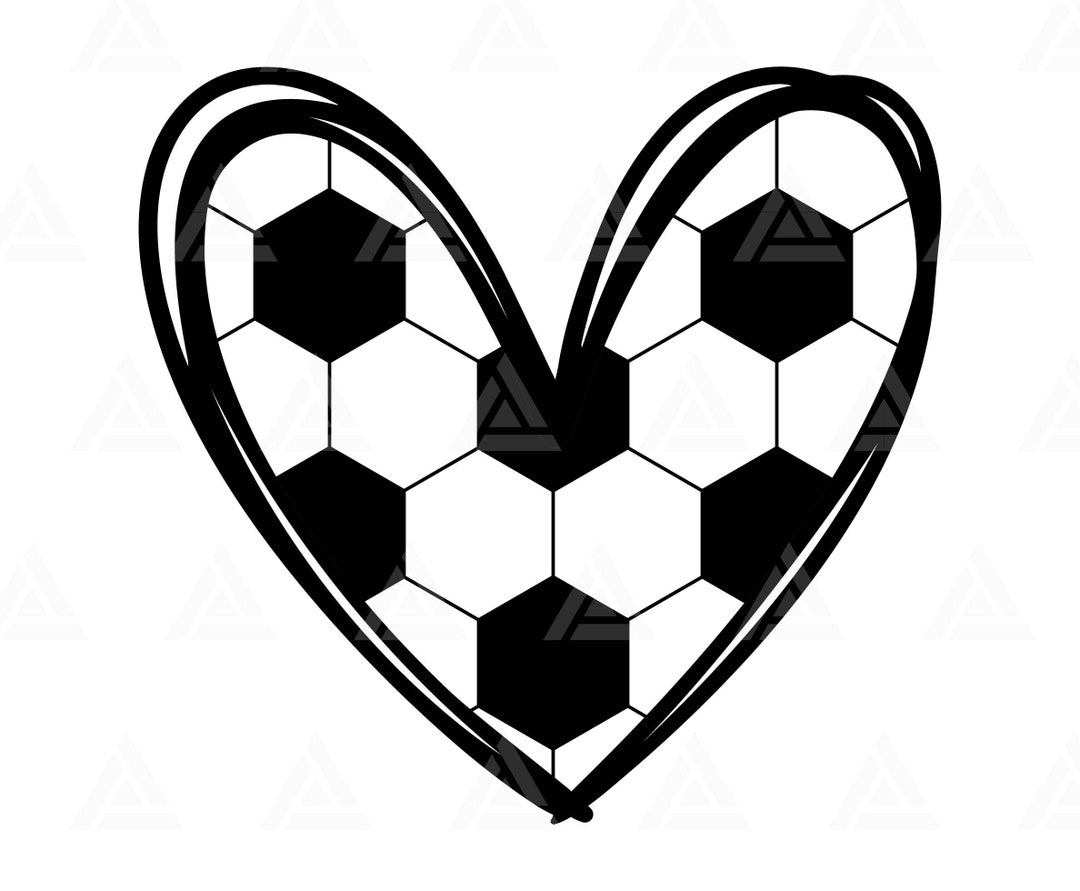 Soccer Heart Svg, Soccer Pattern, Hexagon Pattern Svg, Football Svg ...