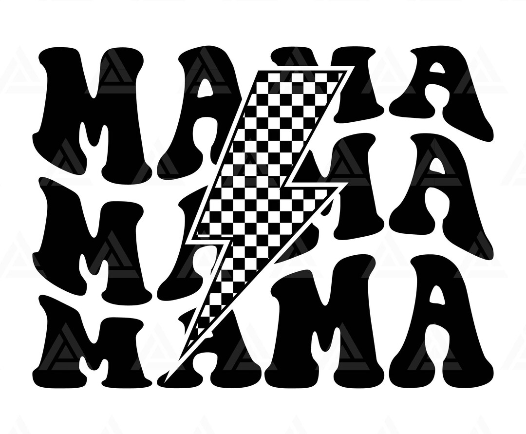 Mama Svg, Checkered Lightning Bolt Svg, Mama Png, Racing Mama T-shirt ...
