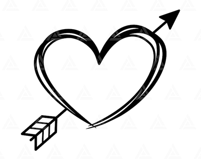 Arrow Heart Svg, Love Svg, Valentine's Day Svg, Valentine Svg, Cupid ...