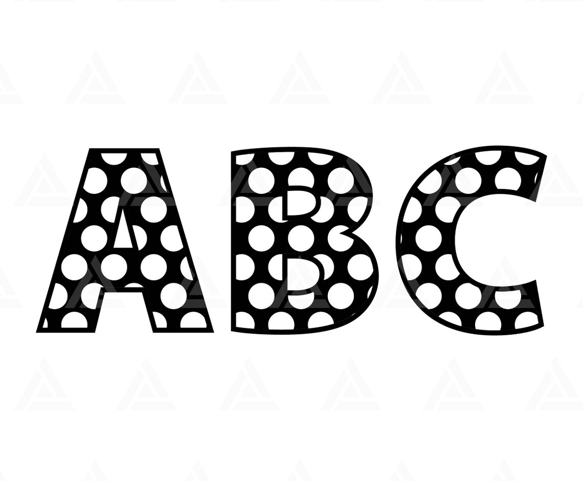 Polka Dot Alphabet Svg Polka Dot Uppercase Letters Polka Dot - Etsy