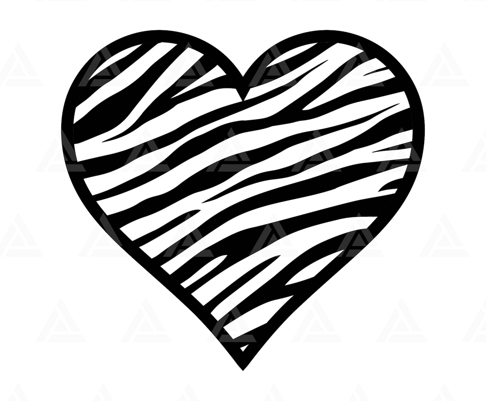 Zebra Heart Svg Zebra Heart Print Zebra Stripes Animal Skin - Etsy