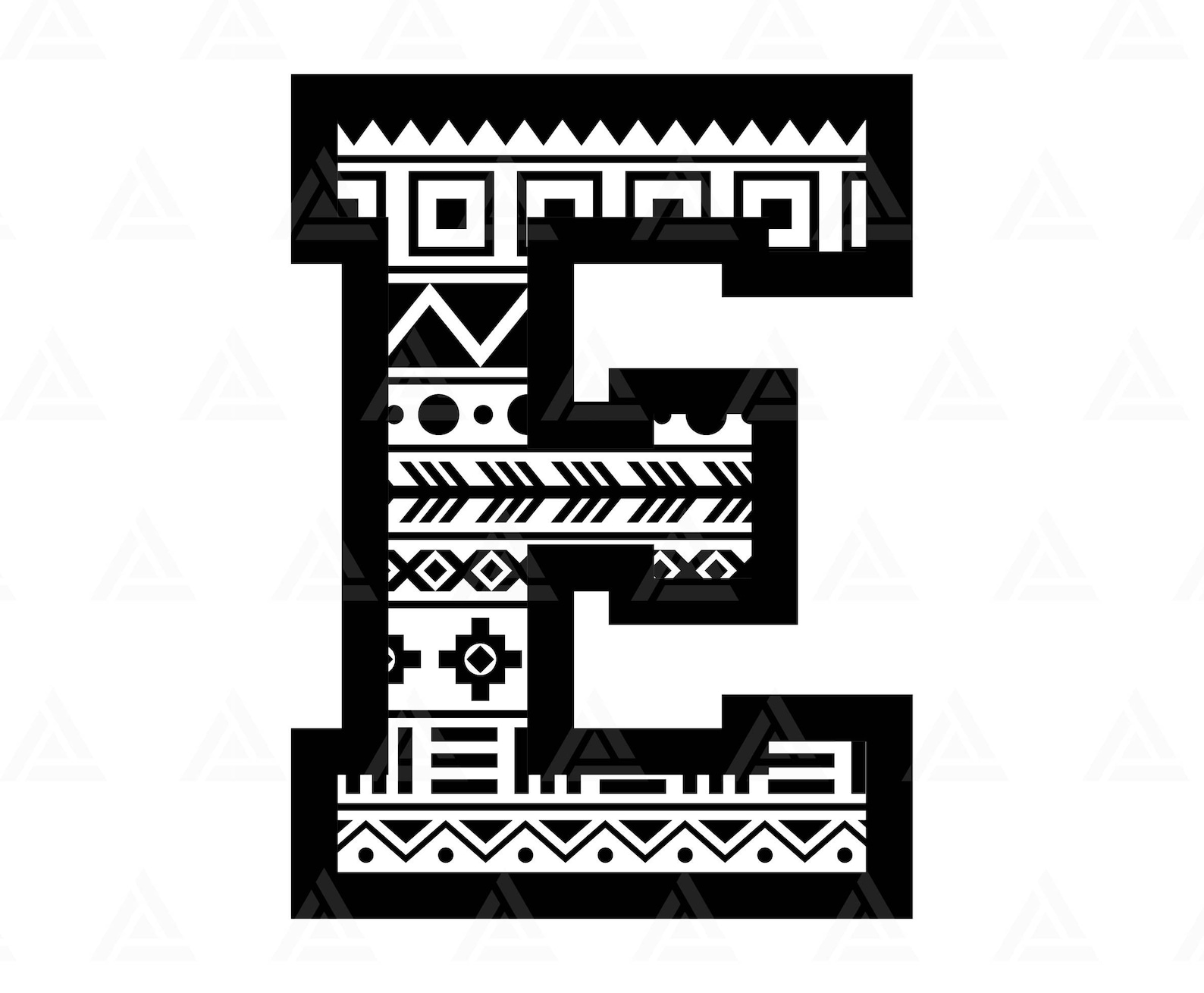 Letra e tribal svg letra e azteca svg alfabeto azteca - Etsy México