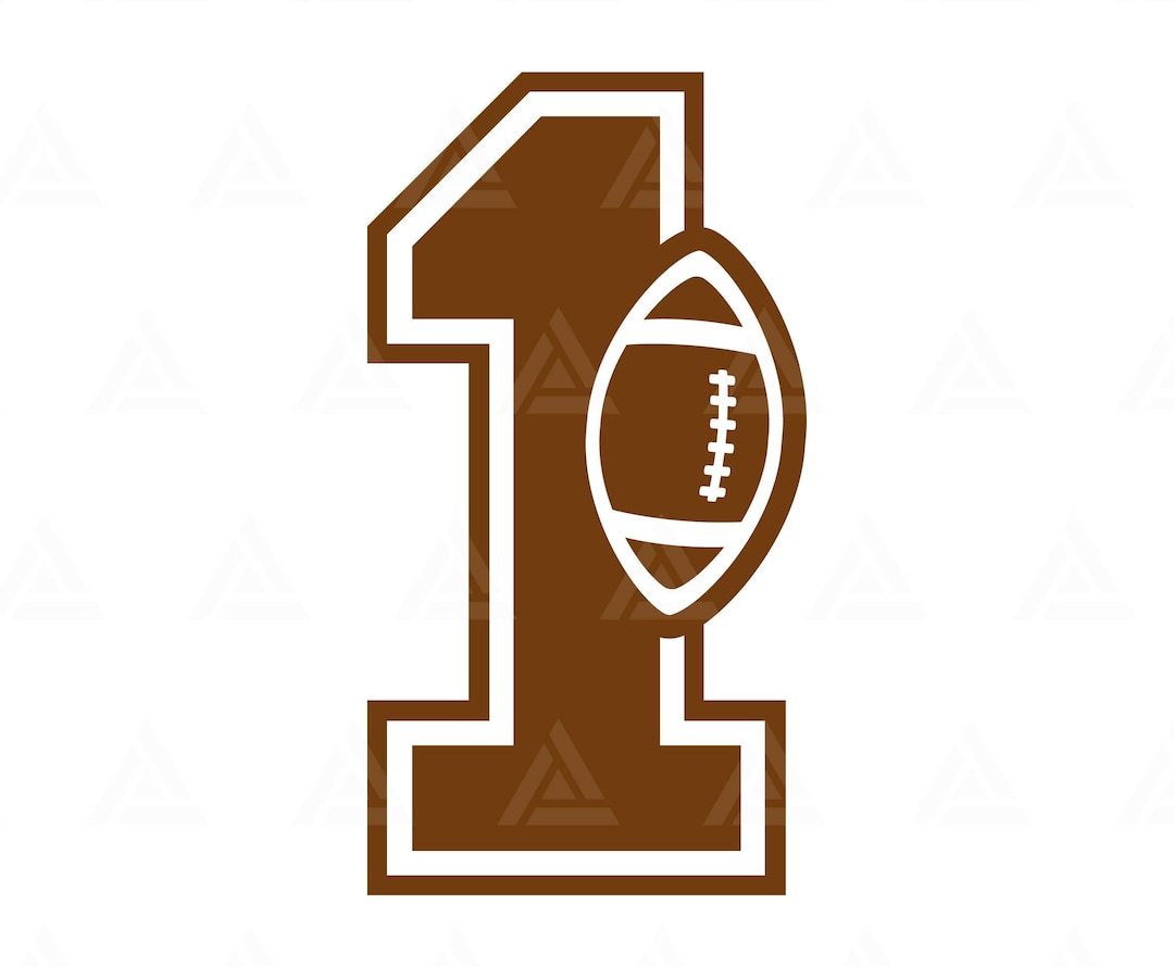 Football Number One Svg, First Birthday Svg, Football One Png, Football ...