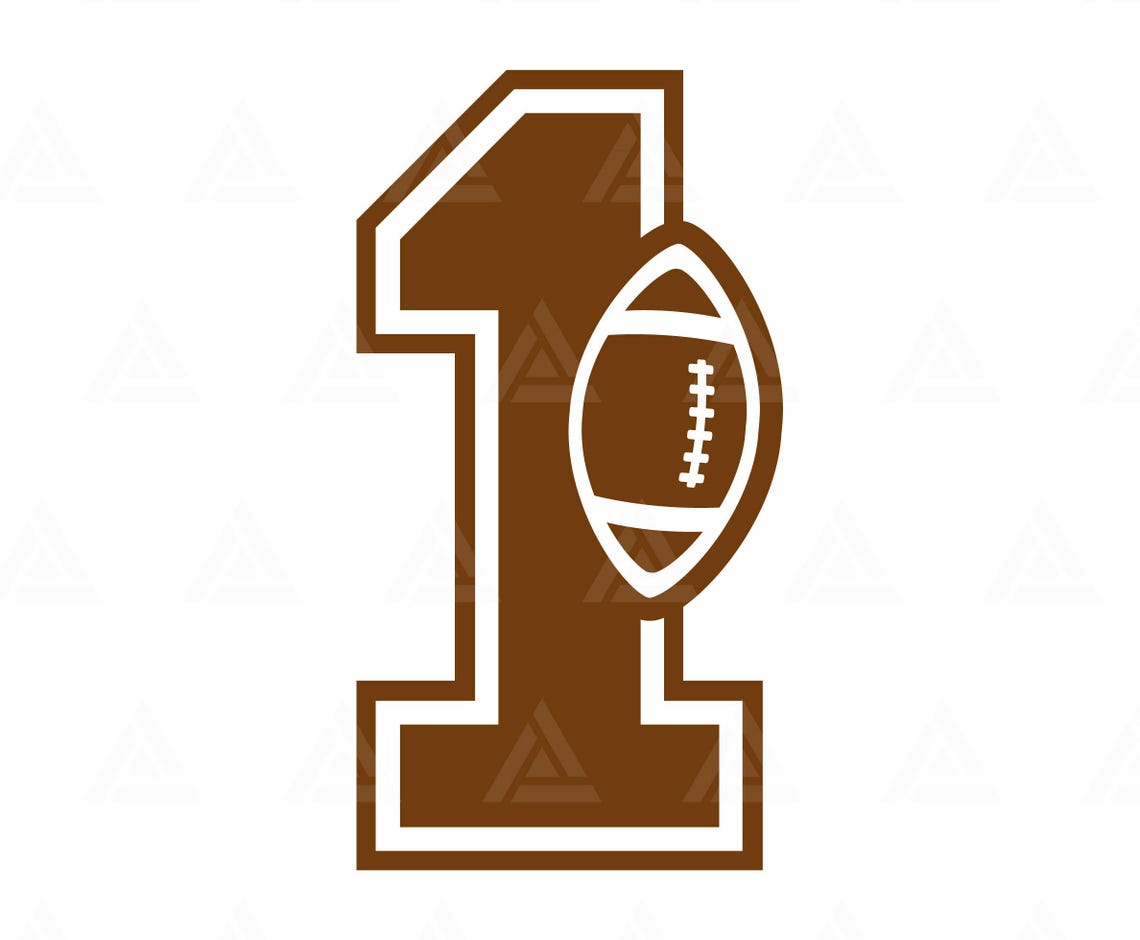 Football Number One Svg, First Birthday Svg, Football One Png, Football ...