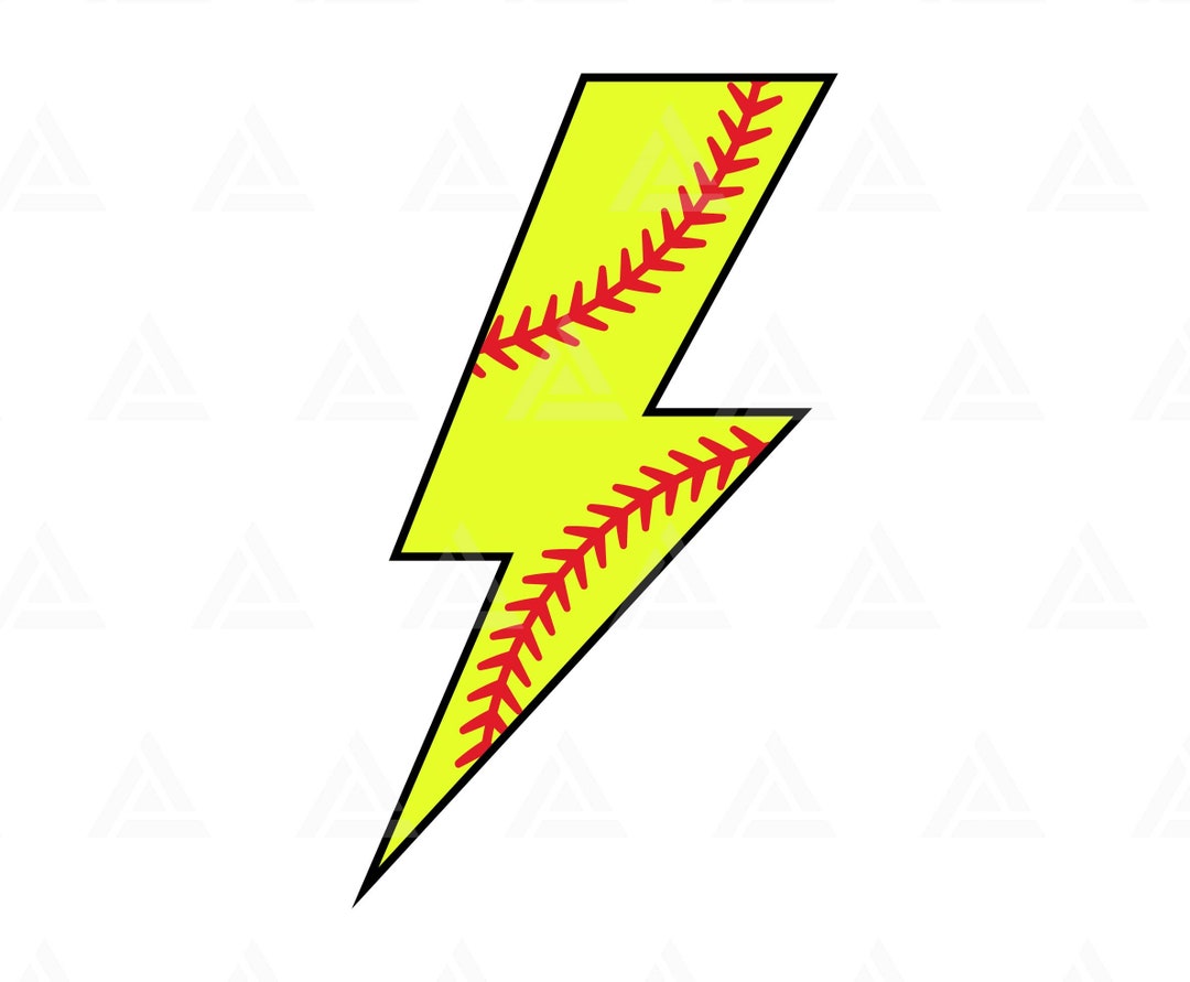 Softball Lightning Bolt Svg, Softball Shirt Print, Thunder Svg, Game ...