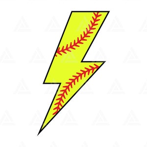 Softball Lightning Bolt Svg, Softball Shirt Print, Thunder Svg, Game ...