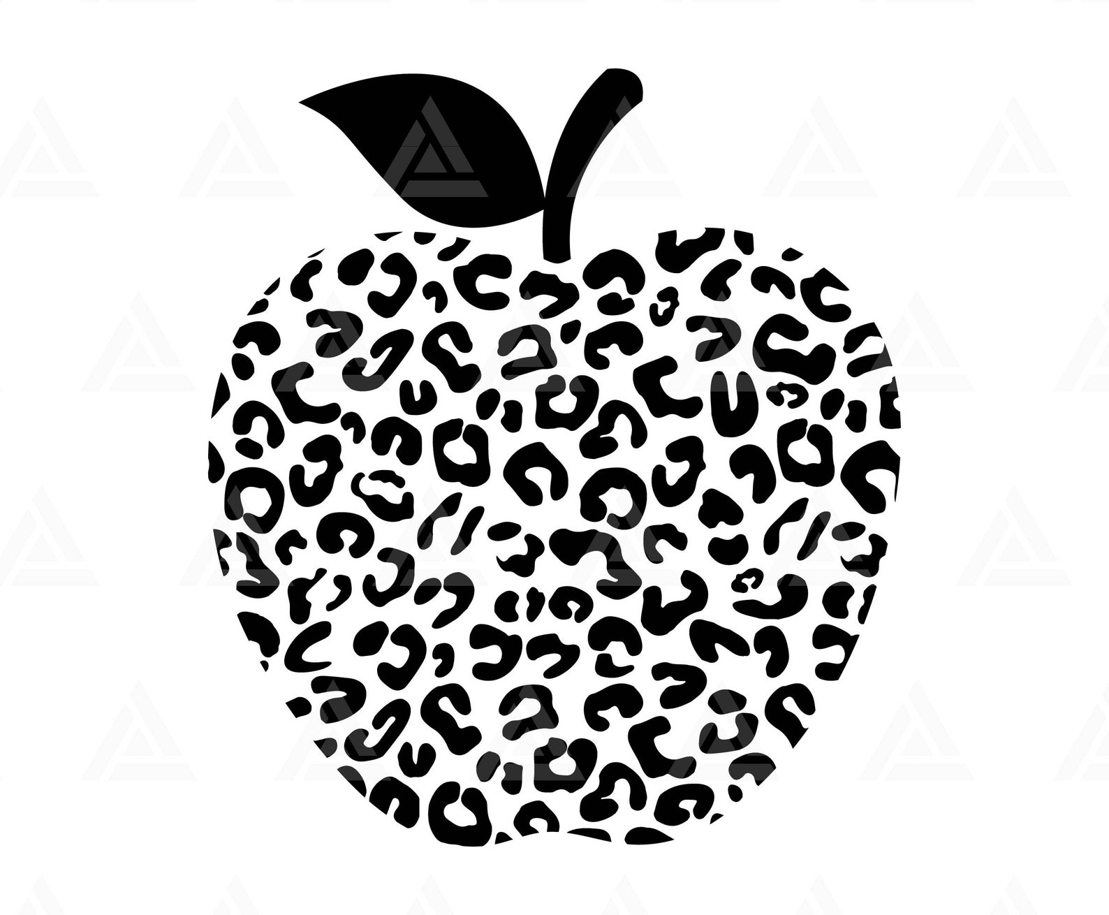 Leopard Apple Svg Teacher Svg Back to School Svg Cheetah - Etsy