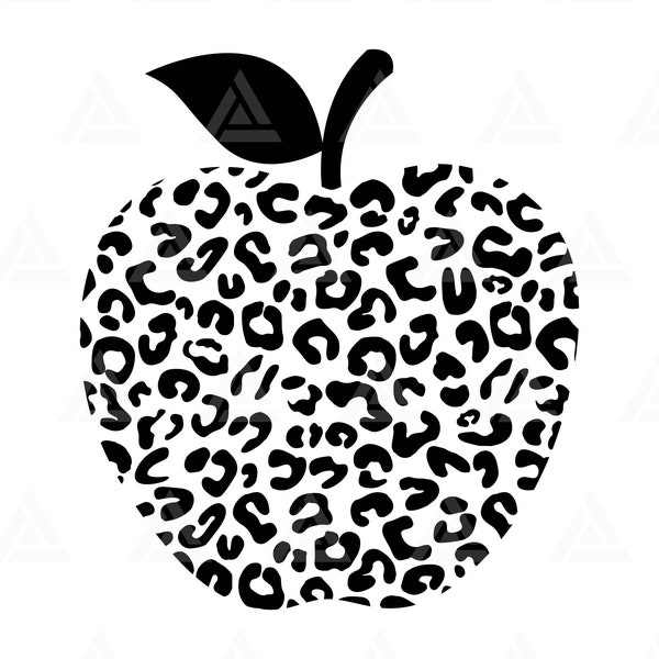 Teacher Leopard Apple Svg - Etsy