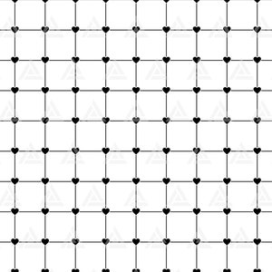 Heart Grid Pattern Svg, Seamless Square Pattern, Valentine's Day ...