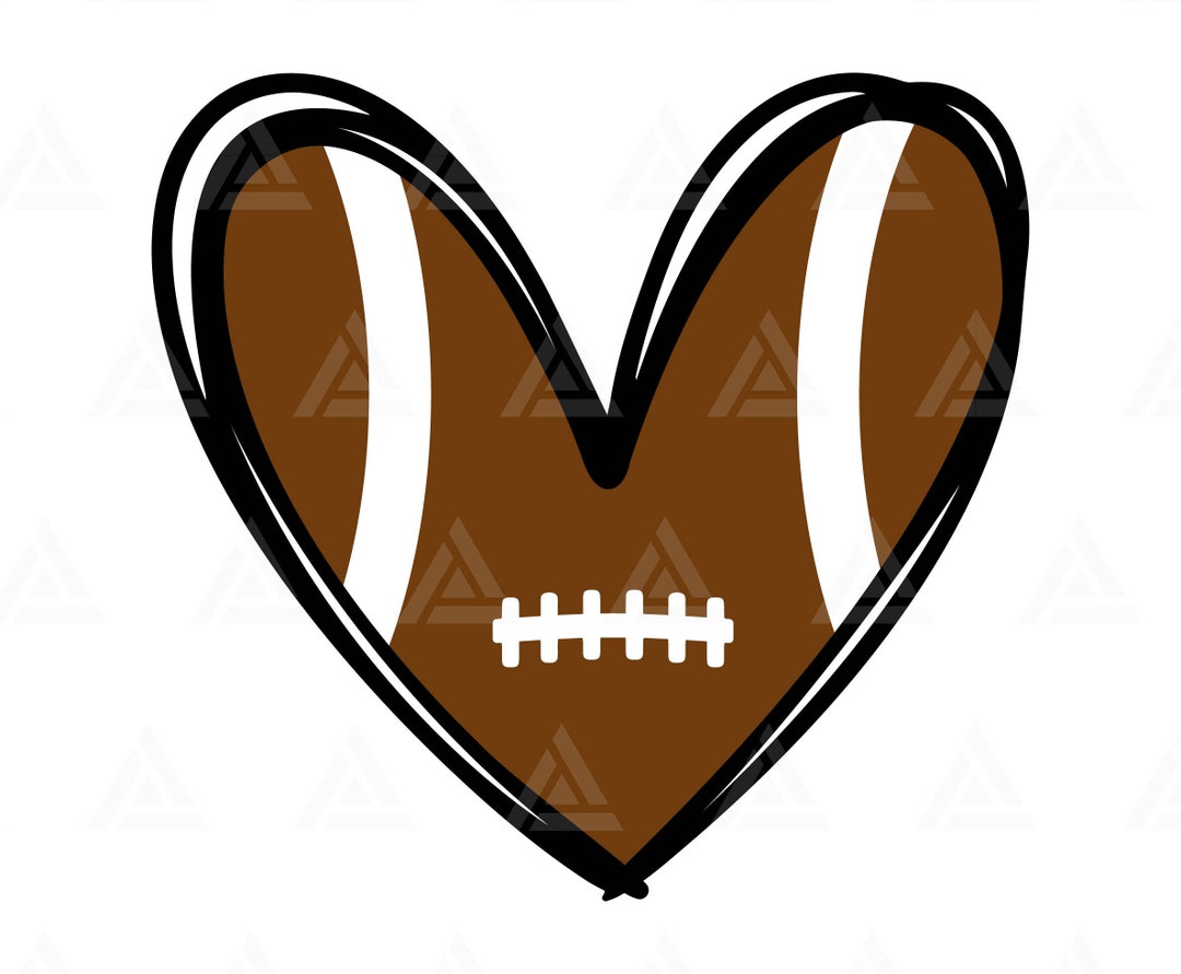 Football Heart Svg, Football Svg, Football Mom Shirt, Hand Drawn Heart ...