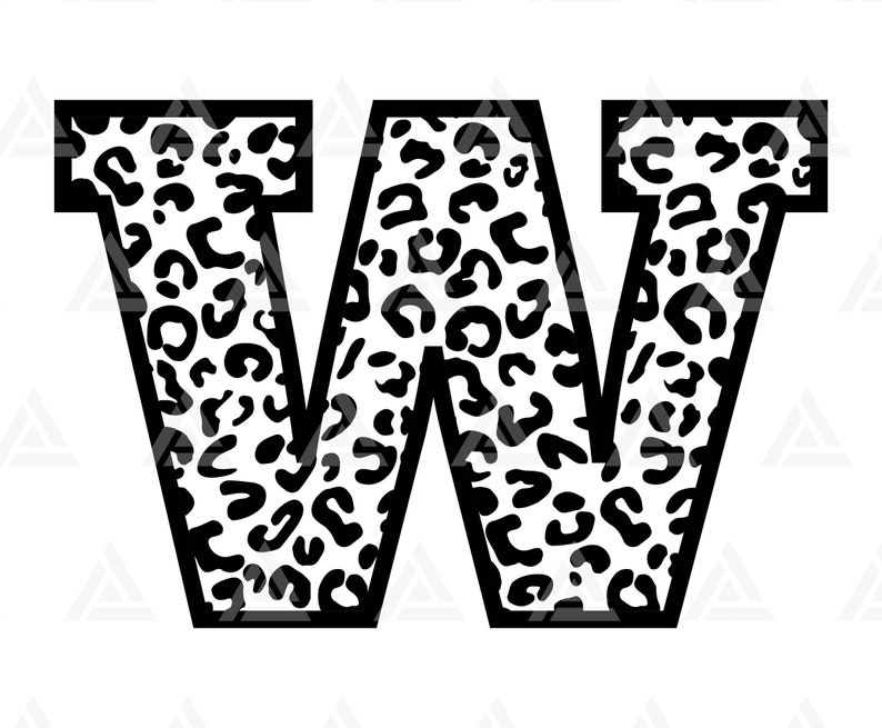 Leopard W Letter Monogram Svg, Cheetah W Letter Svg, Leopard Font ...