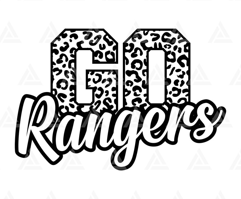 Go Rangers Leopard Svg Go Rangers Football Svg Run Rangers - Etsy