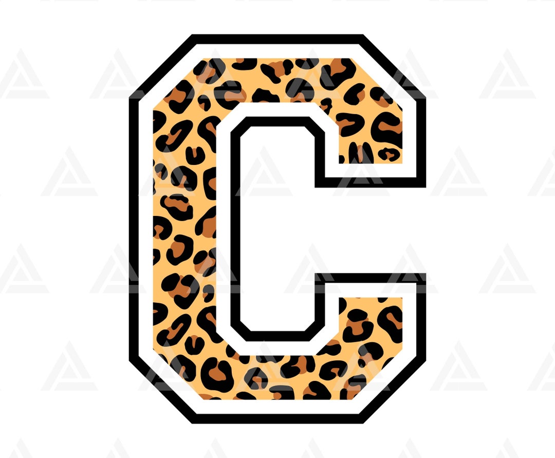 Leopard C Letter Monogram Svg, Cheetah C Letter Svg, College Jersey ...
