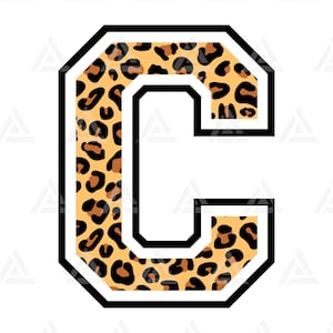 Leopard C Letter Monogram Svg, Cheetah C Letter Svg, College Jersey ...