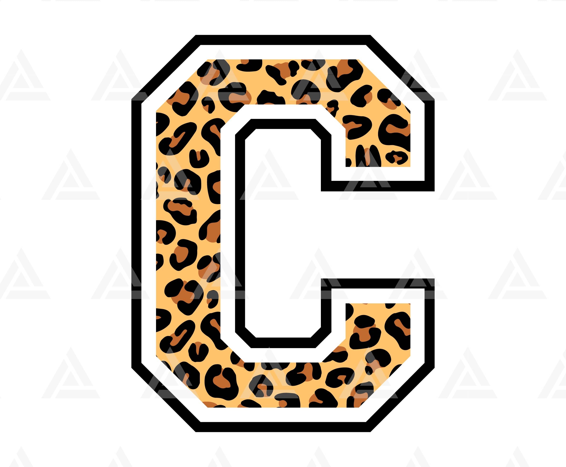 Leopard C Letter Monogram Svg Cheetah C Letter Svg College - Etsy Australia