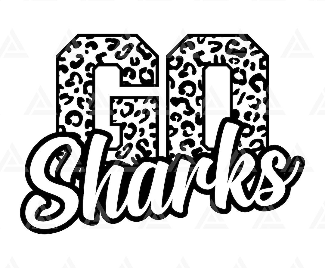 Go Sharks Leopard Svg, Go Sharks Football Svg, Run Sharks Svg, Cheer ...