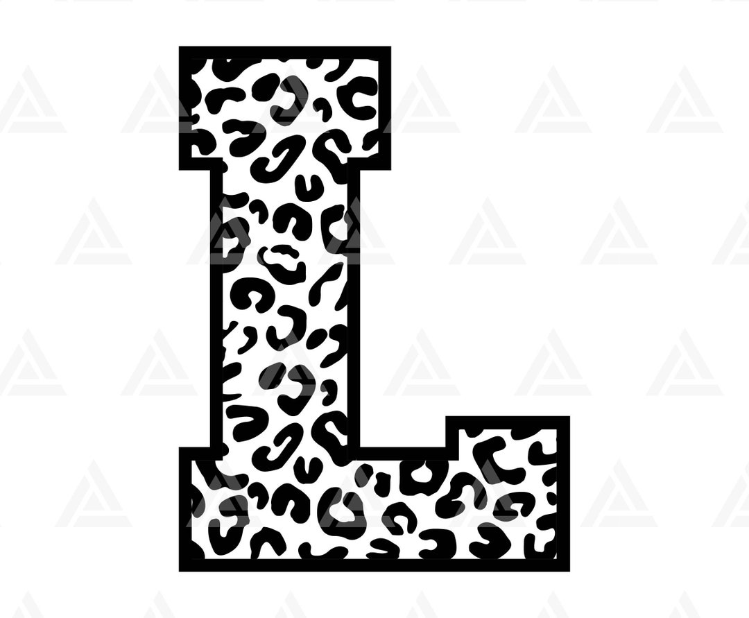 Leopard L Letter Monogram Svg, Cheetah L Letter Svg, Leopard Font ...