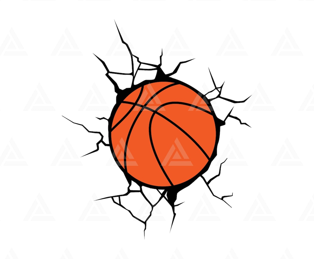 Basketball Svg, Basketball Png, Cracked Wall, Smashed Wall, Crashed ...
