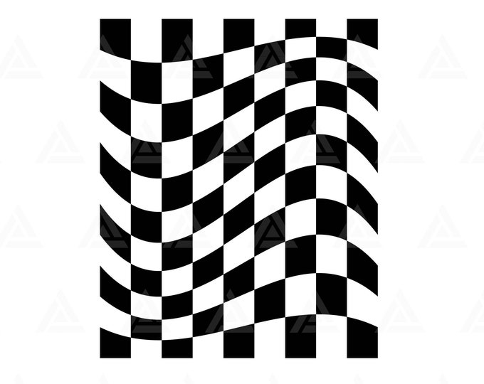 Wavy Checkered Pattern Svg, Warp Checkered Png, Groovy Checkered Svg ...