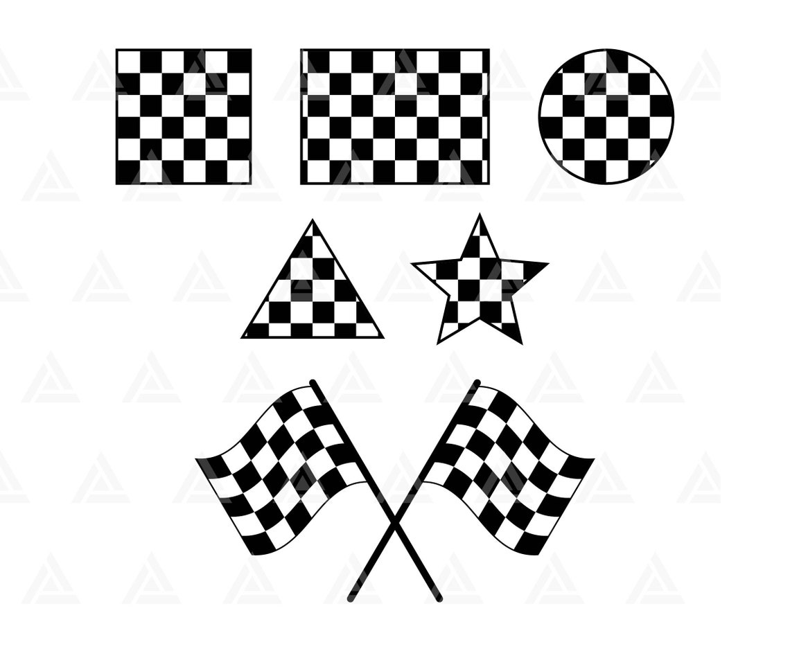 Checkered Racing Flag Svg Geometric Shapes Svg Race Finish - Etsy