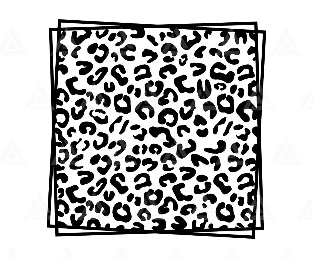 Leopard Double Square Frame Svg, Leopard Border, Leopard Wreath. Cut ...