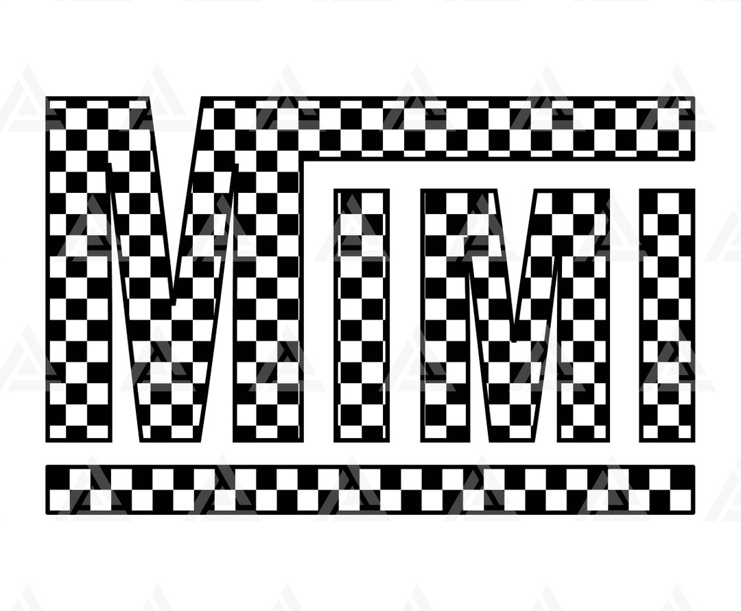 Checkered Mimi Svg, Mimi Png, Racing Grandma T-shirt Design, Retro Race ...