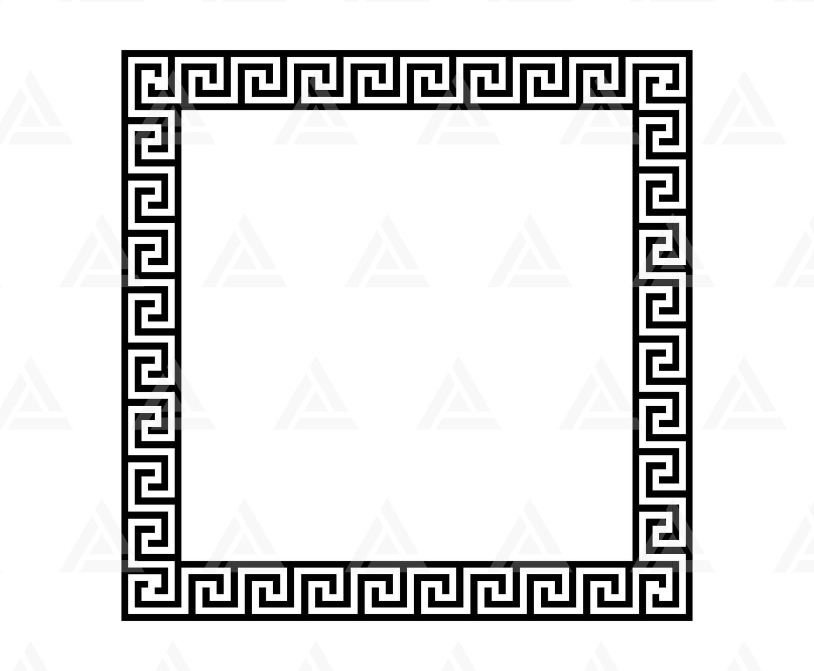 Square Greek Key Frame Svg, Greek Wave Monogram Svg, Seamless Greek ...