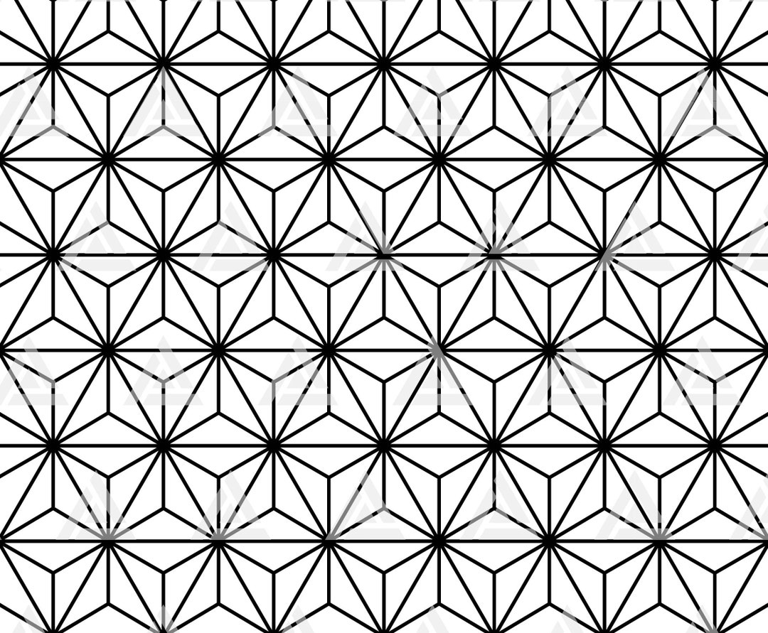 Japanese Star Pattern Svg, Seamless Japanese Traditional Asanoha ...