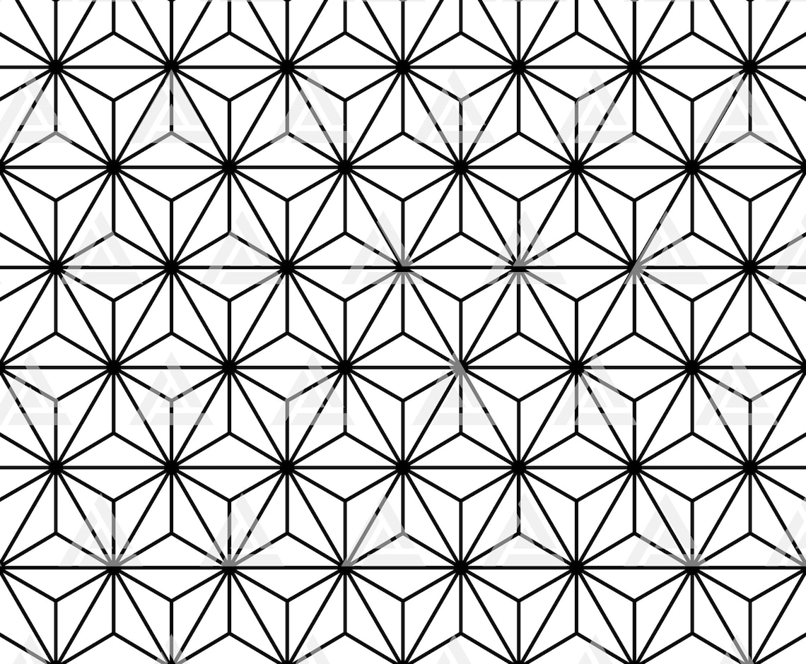 Japanese Star Pattern Svg, Seamless Japanese Traditional Asanoha ...