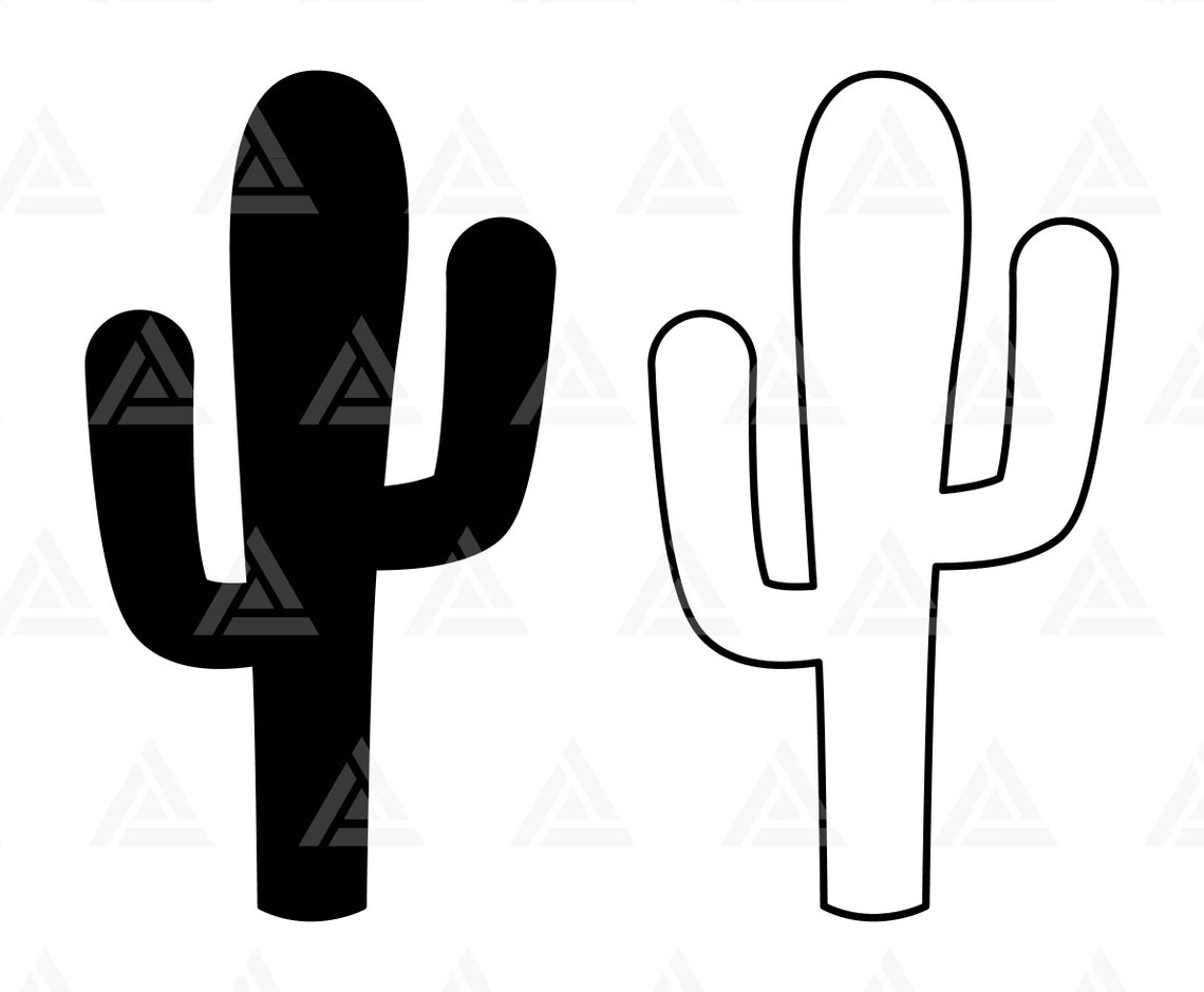 Cactus Svg Succulent Svg Outlined Cactus Svg Plant Svg - Etsy