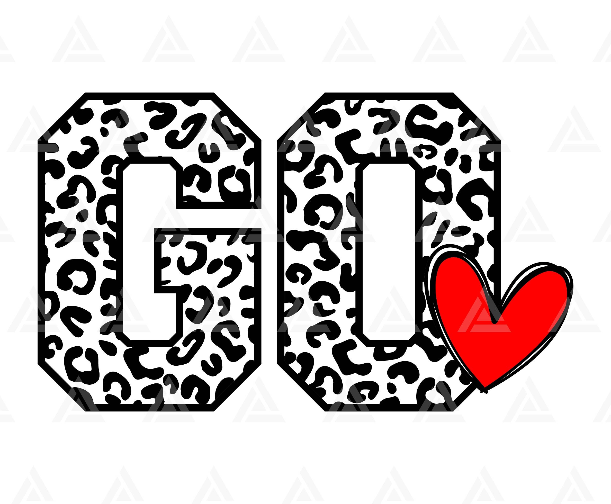 Go Svg Go Leopard Print Svg Go Heart Svg Go Cheetah Print - Etsy México