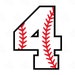 Baseball Number Four Svg, Fourth Birthday Svg, Baseball Four Png ...